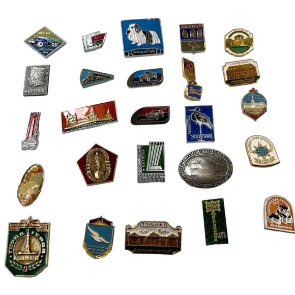 Jewelry | Vintage Russian Badge Pin Jewelry Lot Soviet Union Russia ...